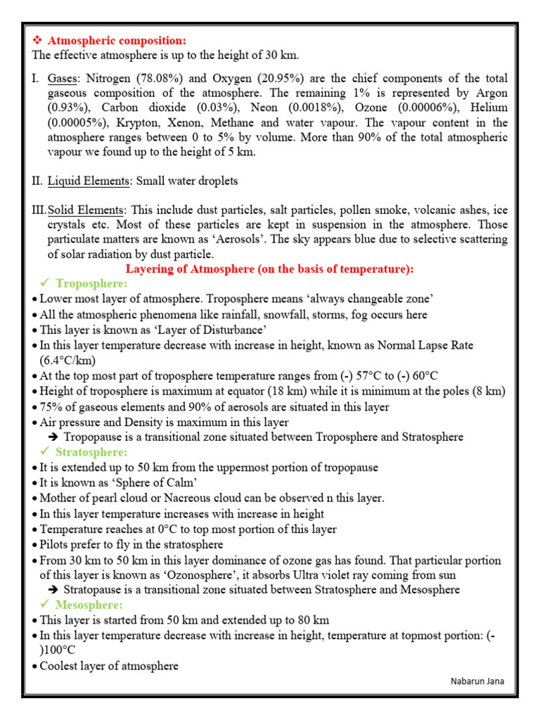 Atmospheric Composition and Layers | PDF | Atmosphere | Atmosphere Of Earth
