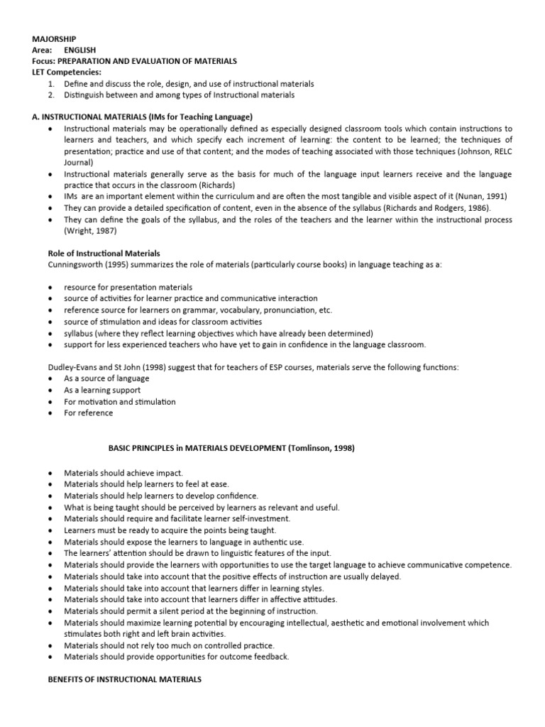 Preparing Effective Language Teaching Materials | PDF | Learning ...
