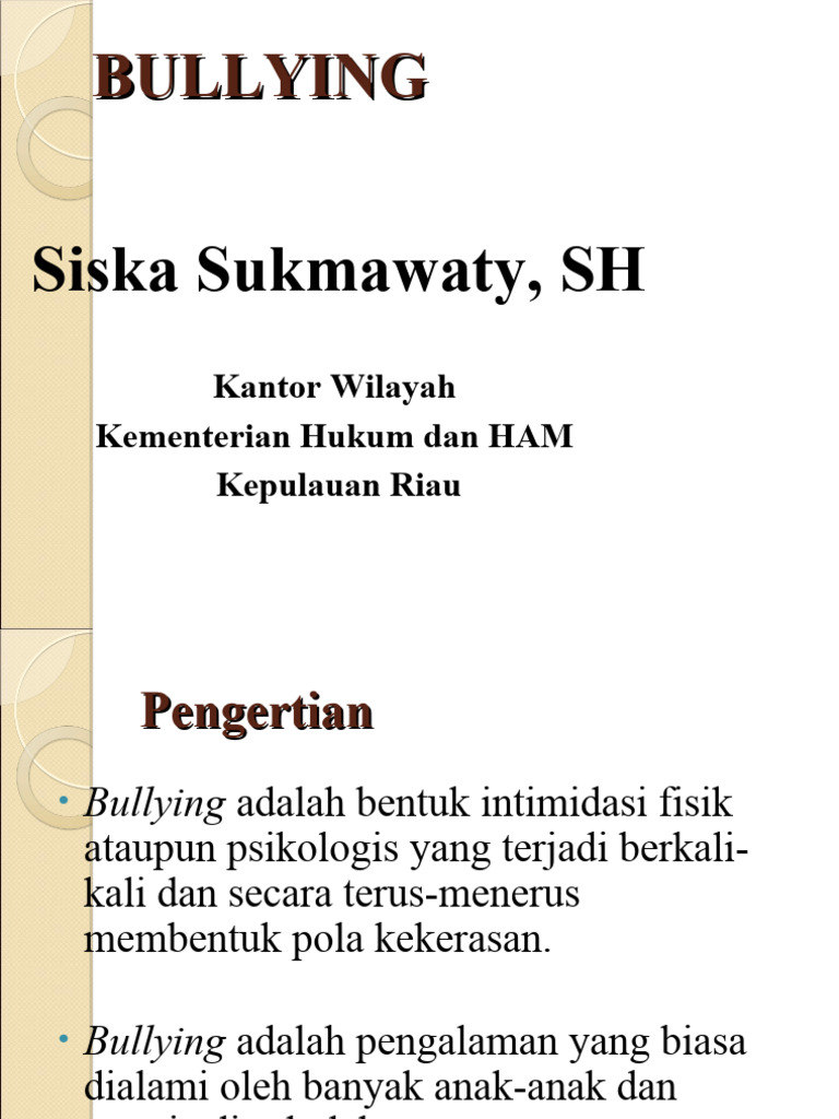 Memahami Bullying: Definisi dan Dampak | PDF