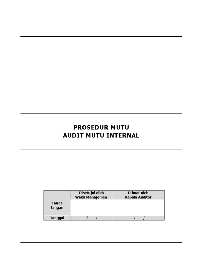 Prosedur Audit Mutu Internal 2023 | PDF