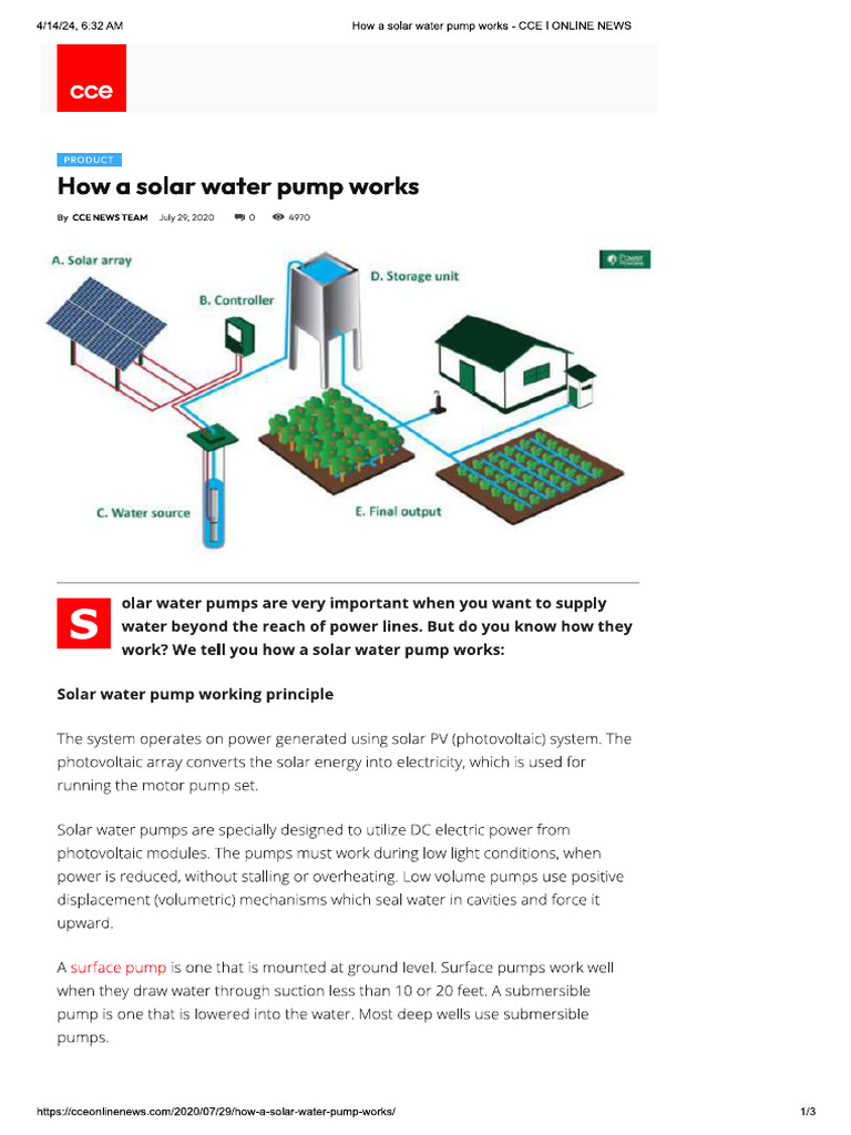 Soalr Water Pumps | PDF