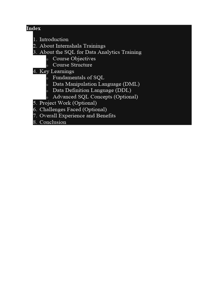 SQL Report | PDF | Relational Database | Databases SQL Report | PDF | Relational Database | Databases