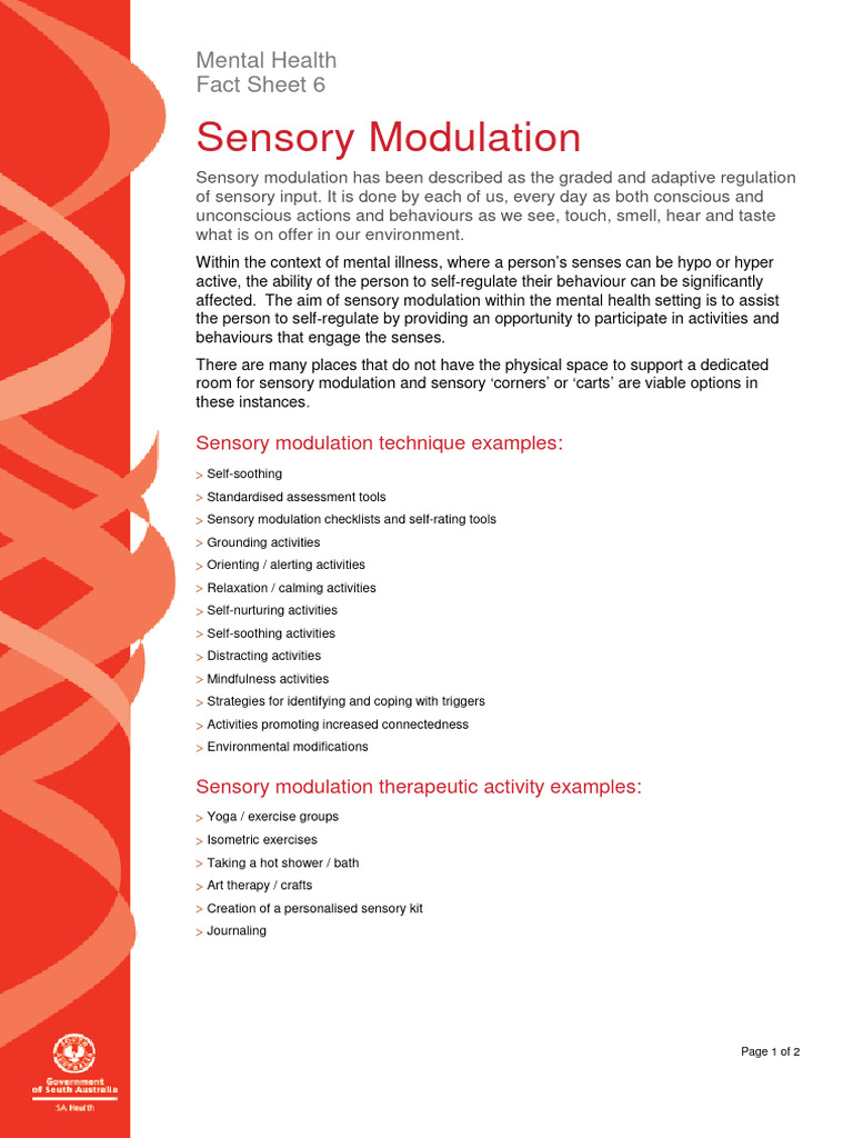 Sensory Modulation | Download Free PDF | Emotional Self Regulation ...