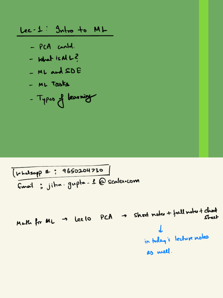 Intro To ML Notes | PDF | Machine Learning | Statistical Classification