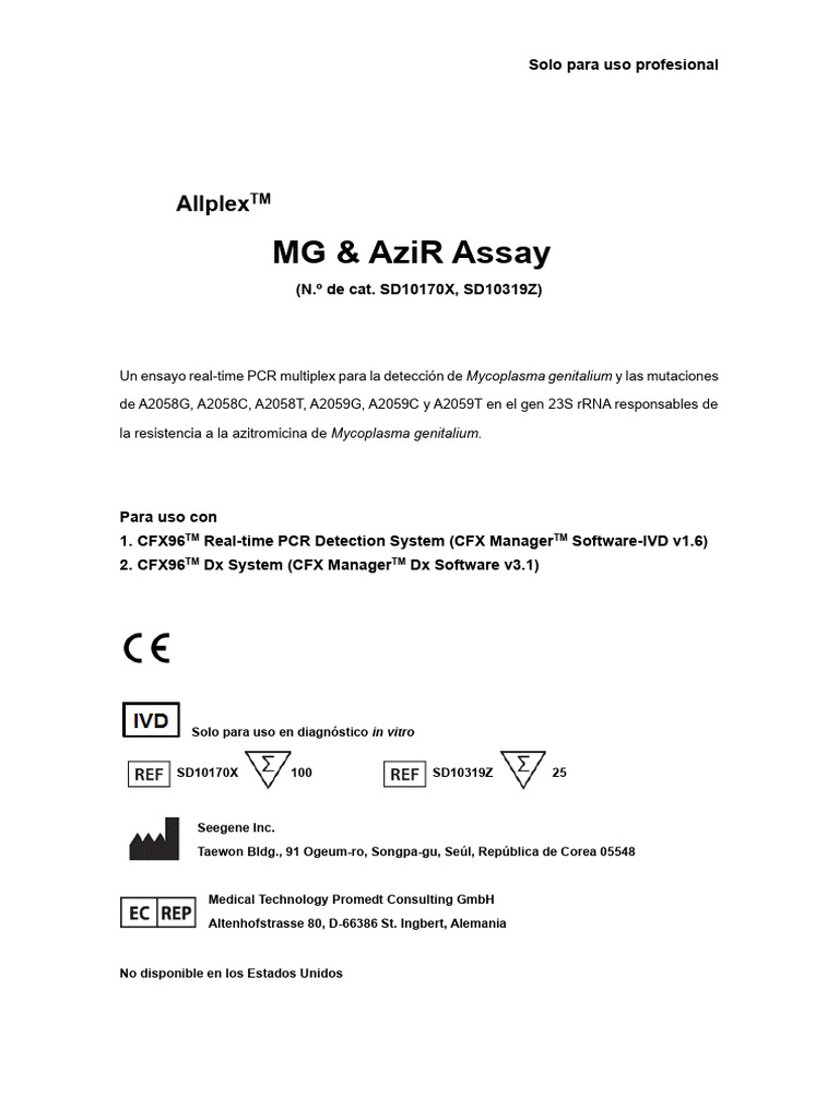 MG & AziR Assay | PDF | Reacción en cadena de la polimerasa | Laboratorios