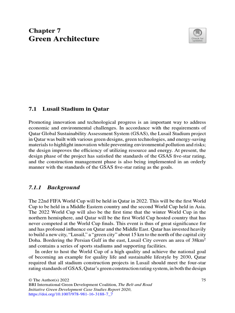 Green Architecture: 7.1 Lusail Stadium in Qatar | PDF | Green Building | Natural Environment