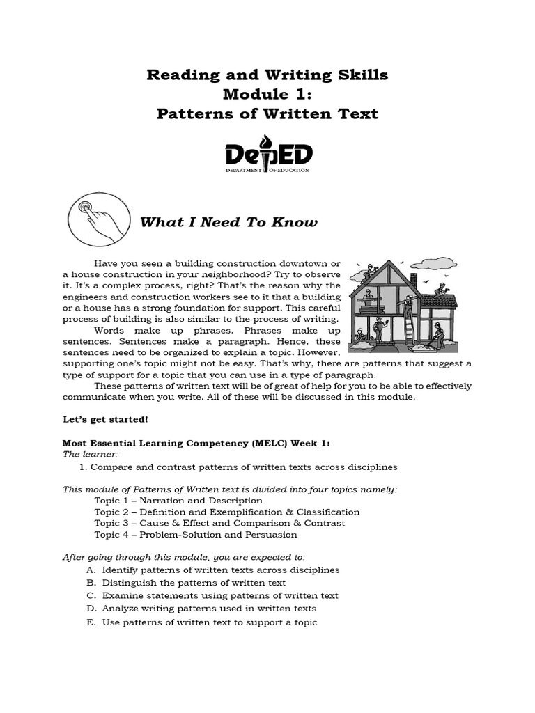 Reading and Writing SKills - M1 | PDF | Narration | Definition