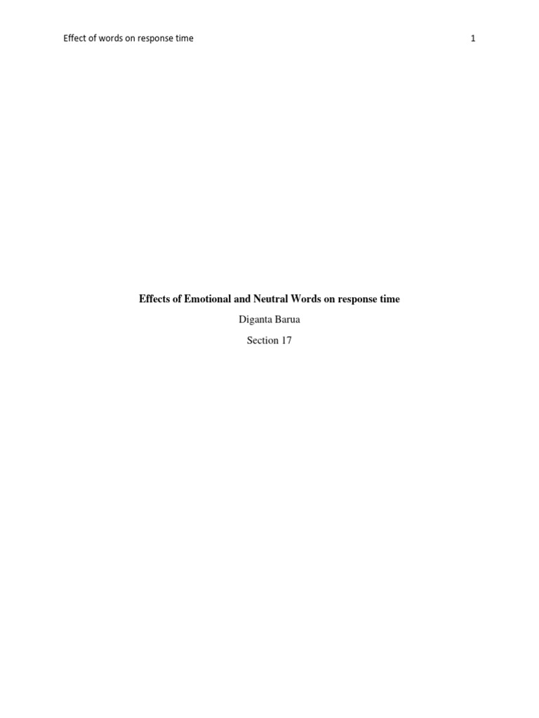 Psychology Lab Report - Final Draft | PDF | Emotions | Experiment