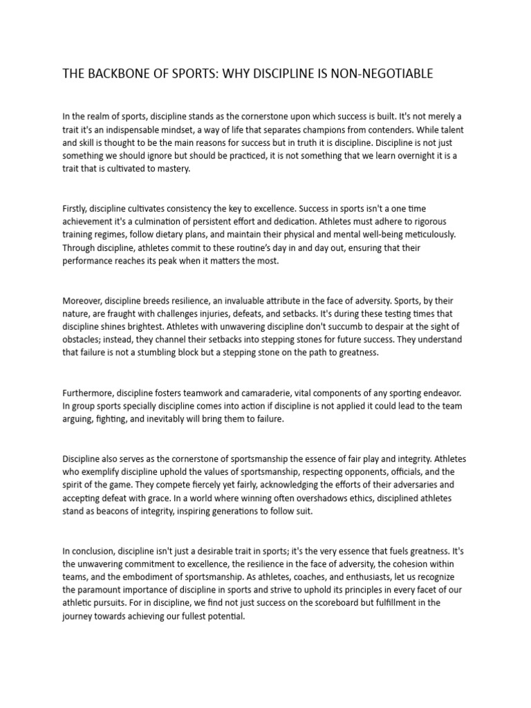 The Backbone of Sports | PDF | Disciplines | Psychological Resilience