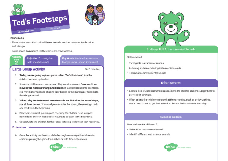 Ted - S Footsteps Activity Card | PDF | Cognitive Science | Neuroscience
