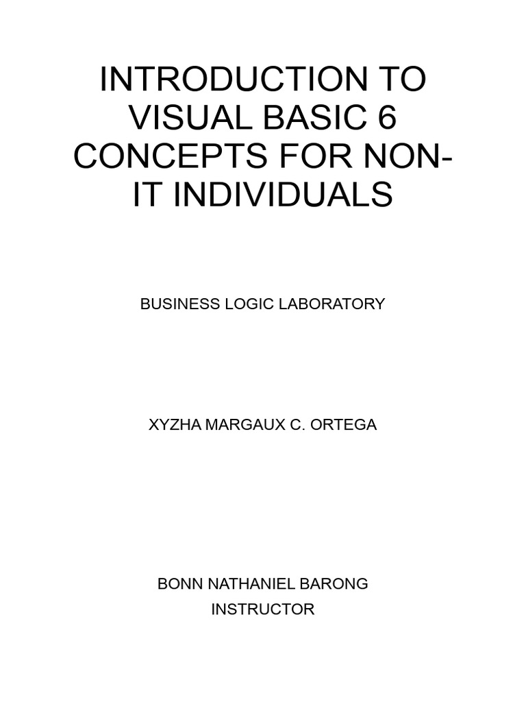 Introduction To Visual Basic 6 Concepts For Non | PDF | Parameter (Computer Programming) | Data Type