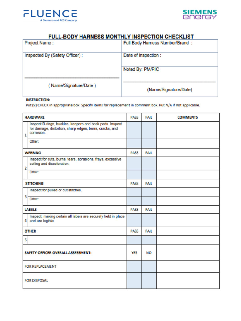 Full Body Harness Inspection | PDF