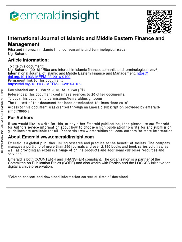 Riba and Islamic Finance (After MID TERM) | PDF | Interest | Islamic ...