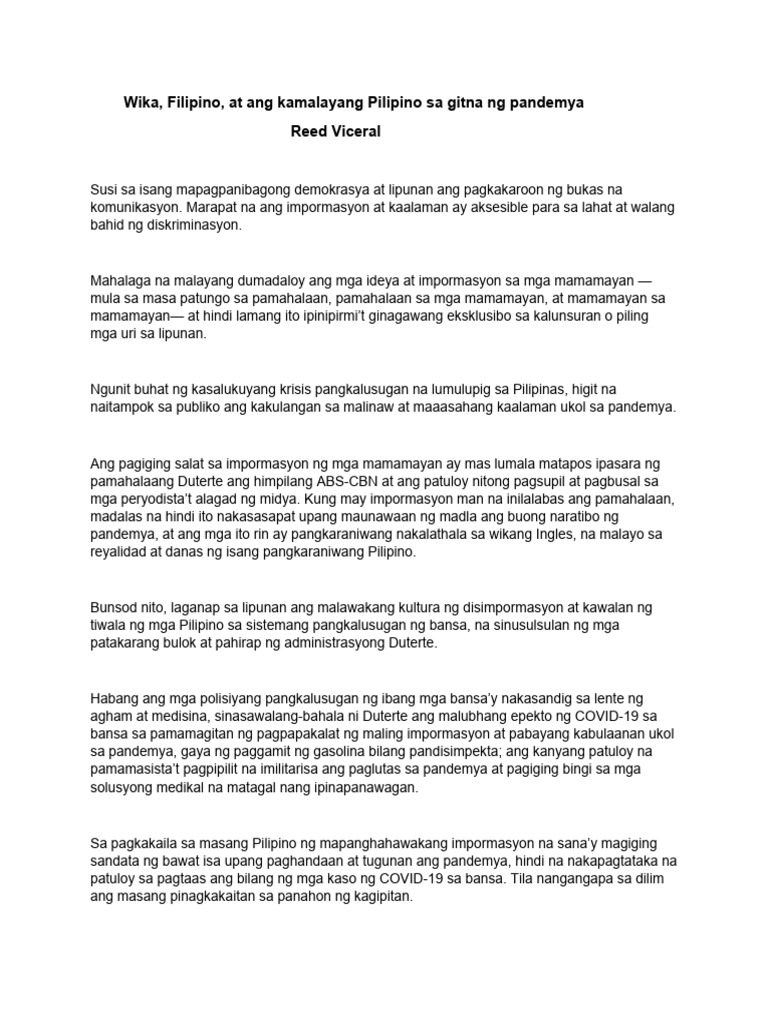 Wikang Filipino | PDF