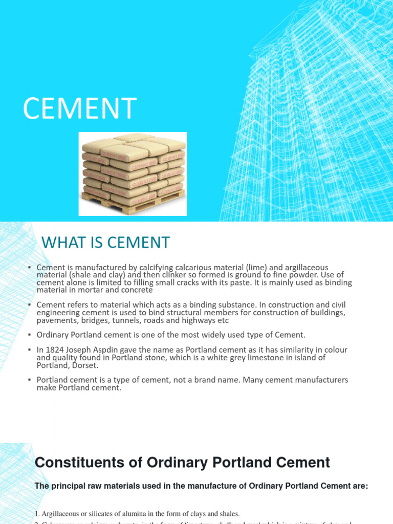 Cement 1 | PDF | Concrete | Cement