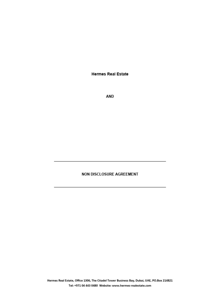 Blank NDA | Download Free PDF | Indemnity | Breach Of Contract
