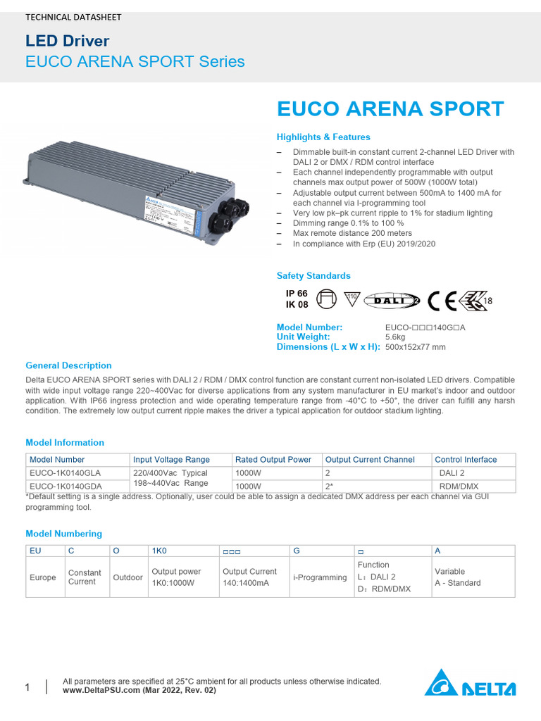 Datasheet EUCO-1K0140GDA | PDF | Alternating Current | Computer Engineering
