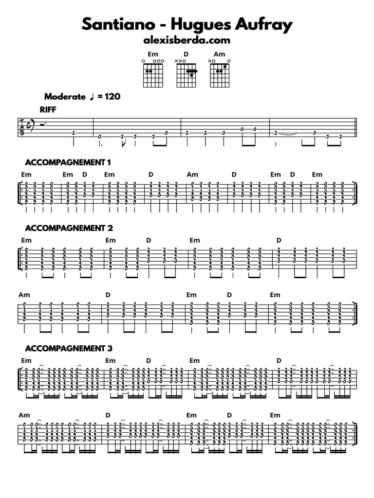 Santiano Tablature for Beginners | PDF | Pop Songs | Folk Music