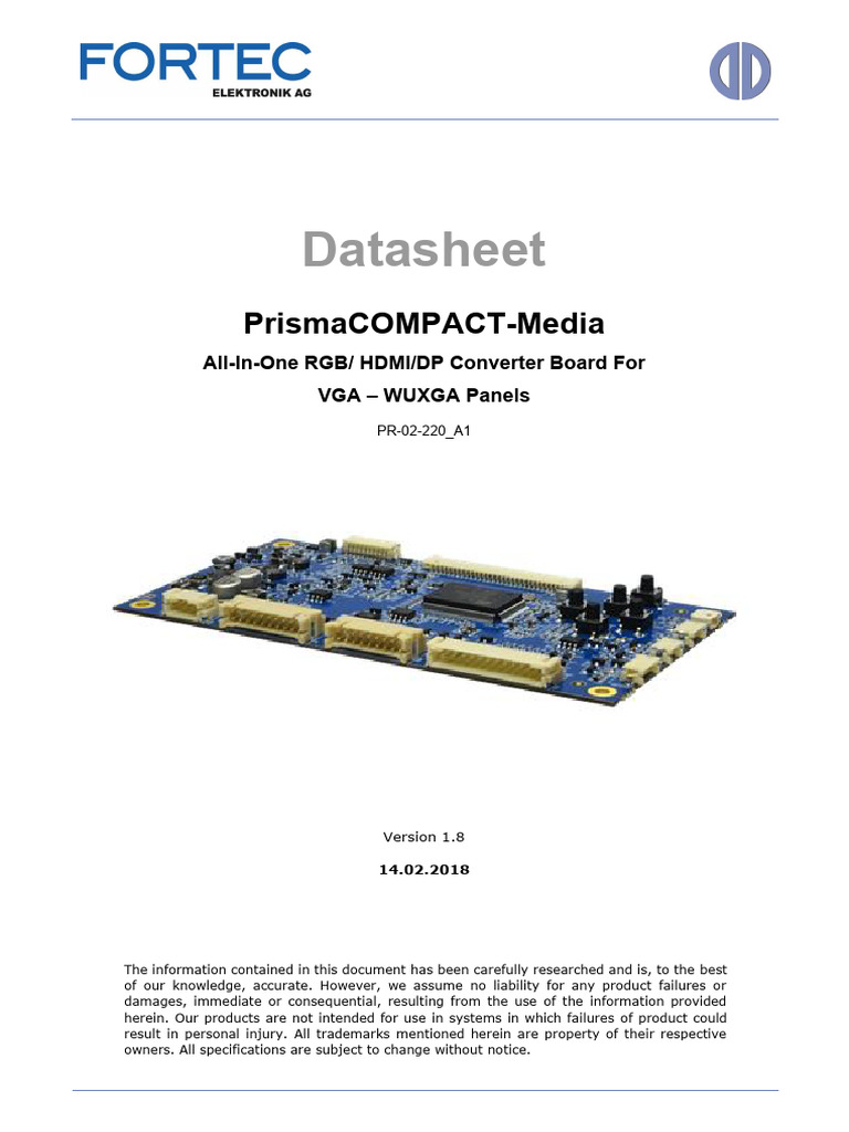 PrismaCOMPACT-Media Datasheet | Download Free PDF | Hdmi | Computing
