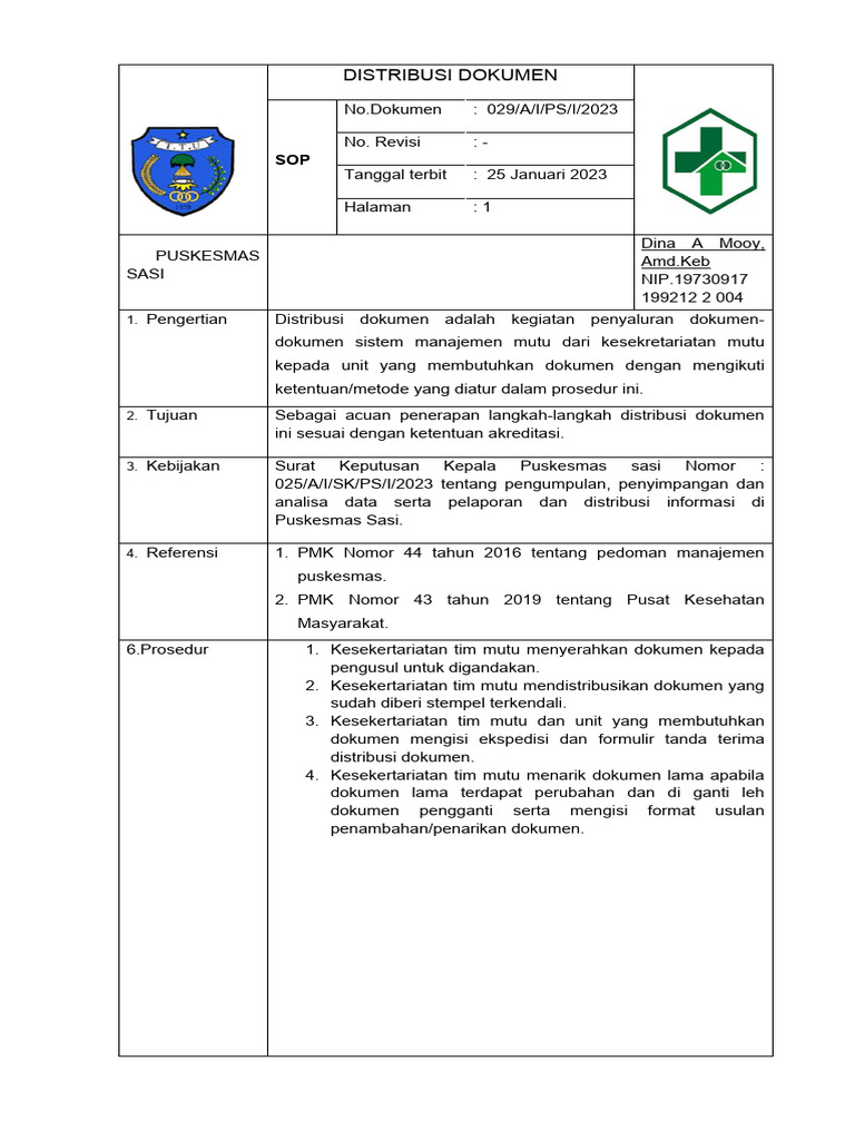 Distribusi Dokumen | PDF