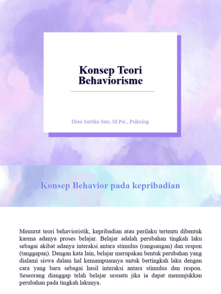 Teori Behaviorisme dan Pavlov | PDF