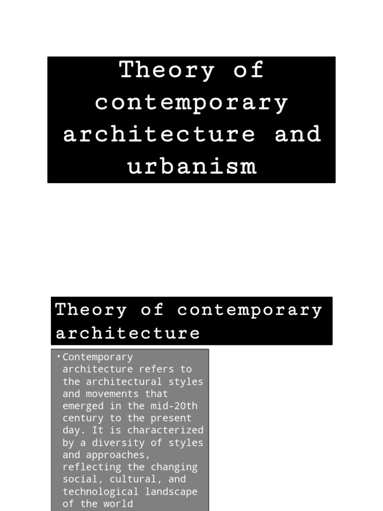 Key Themes in Contemporary Architecture | PDF | Urban Planning