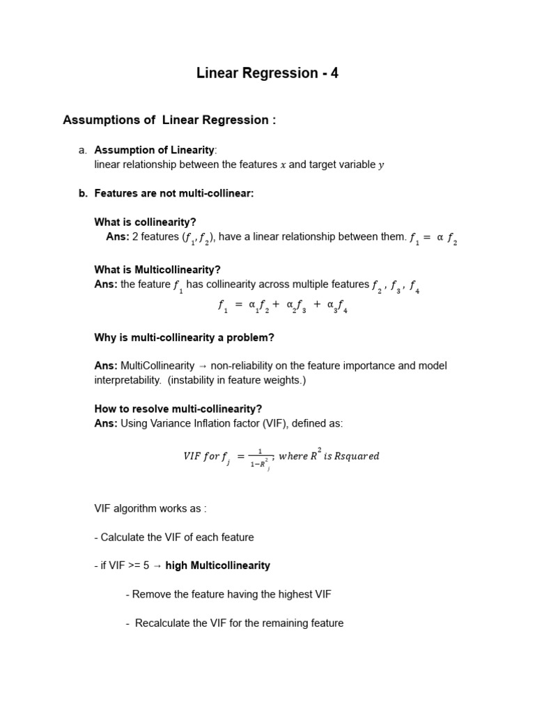 Linear Regression-4 | Download Free PDF | Multicollinearity ...
