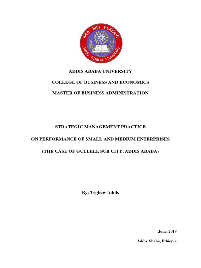 Addisababa University | PDF | Strategic Management | Conceptual Model