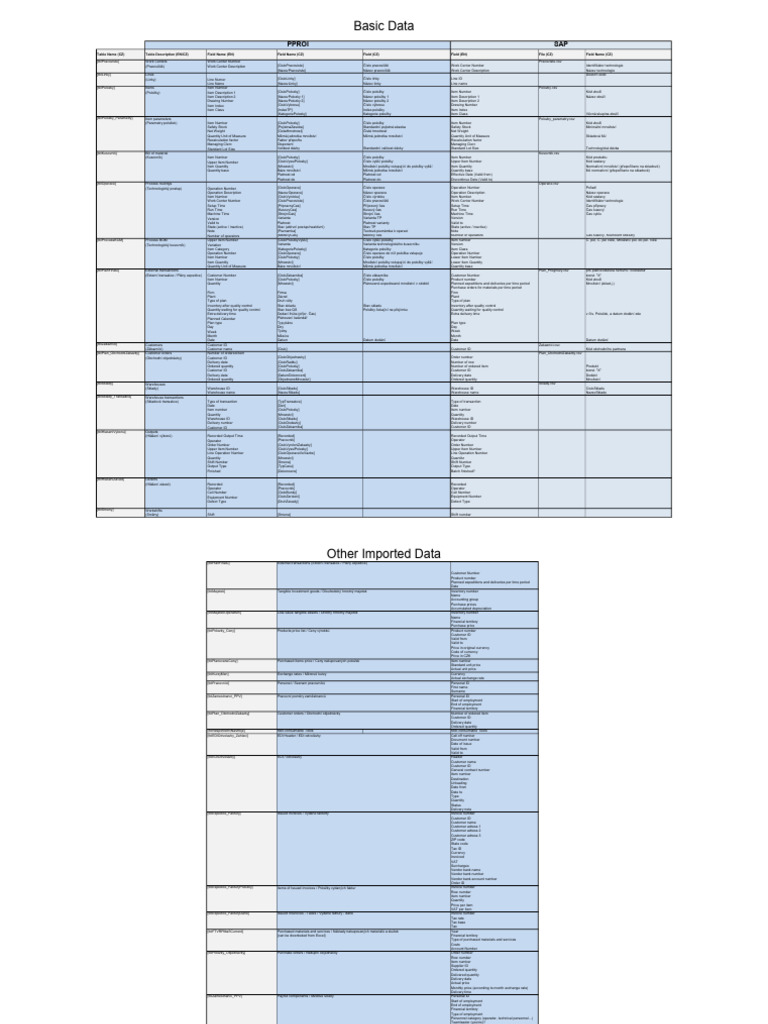 PPROI ERP Data Integration SAP Example | PDF