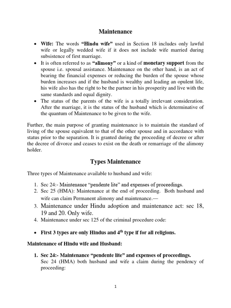 Maintenace | PDF | Alimony | Social Institutions
