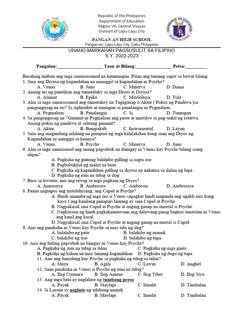 2022-2023 1Q TQ Fil. 2 | PDF