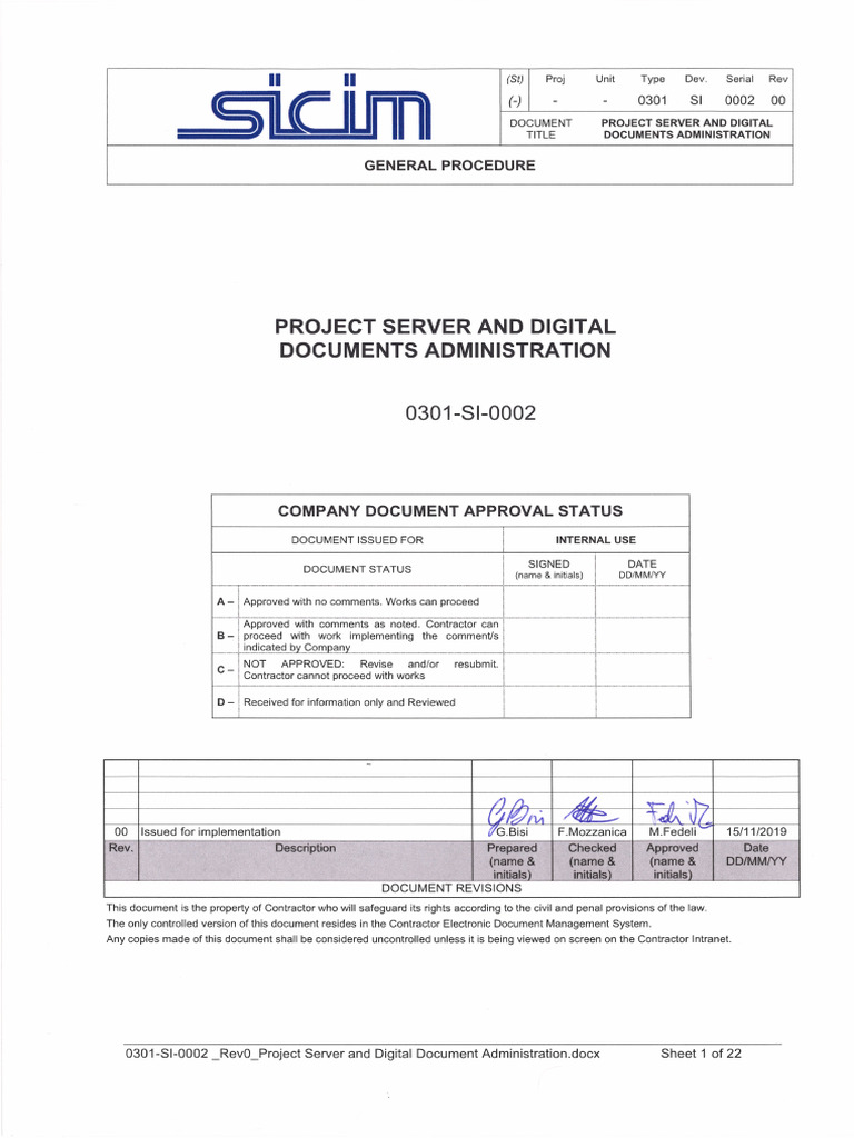 0301-SI-0002-00 - Project Server and Digital Document Administration ...