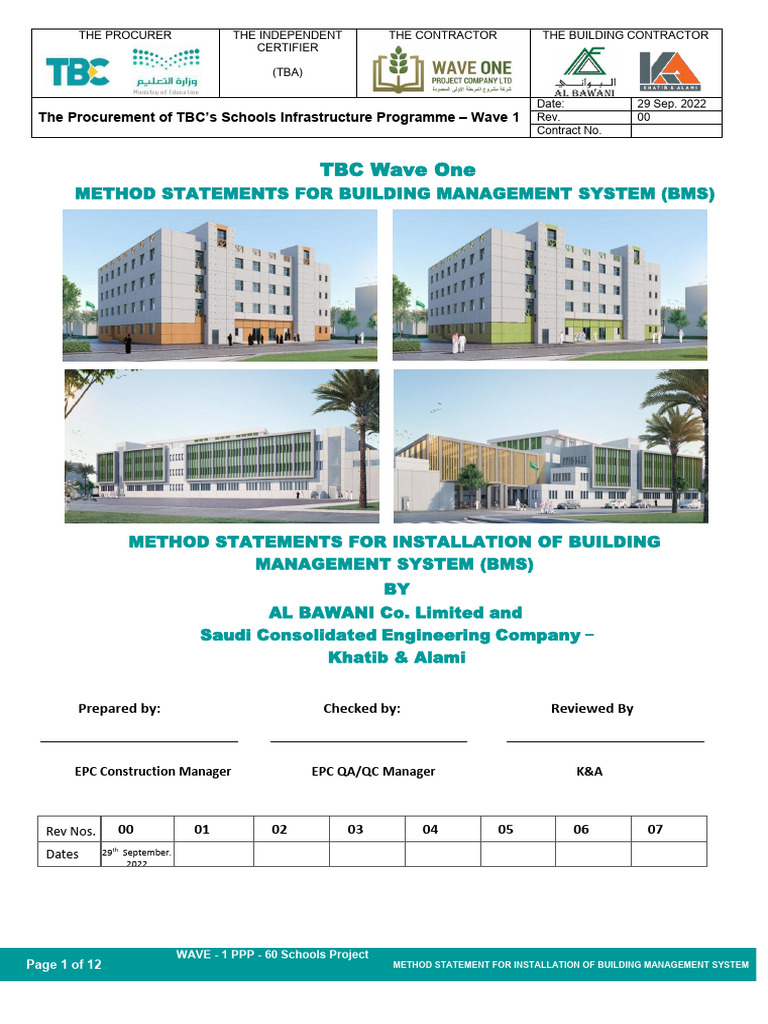 22-WAVE ONE - Method Statement For Building Management System - Rev 00 ...