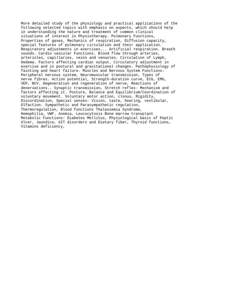 Phsio Im Notes1 | PDF