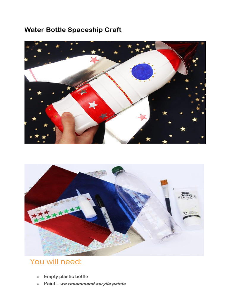 DIY Water Bottle Spaceship Craft | PDF