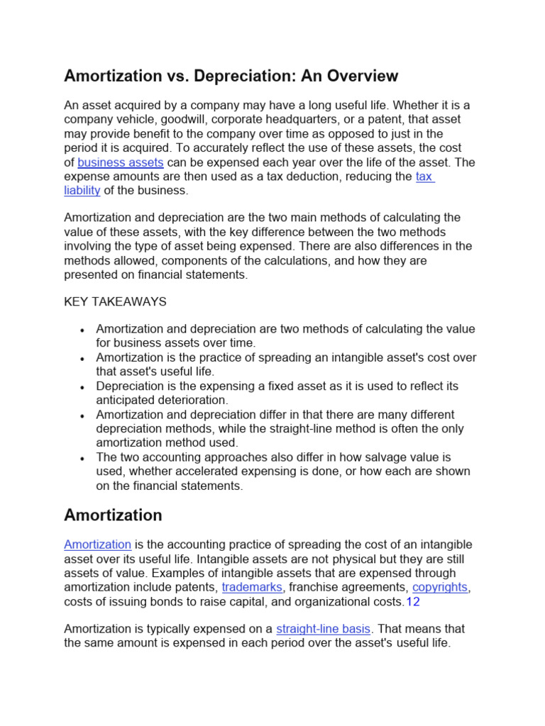 Depreciation and Amortization | PDF | Depreciation | Book Value