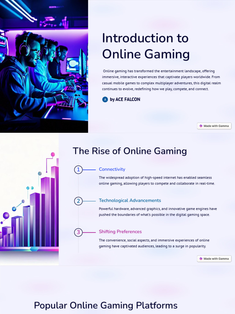 Introduction To Online Gaming | PDF | Virtual World | Entertainment