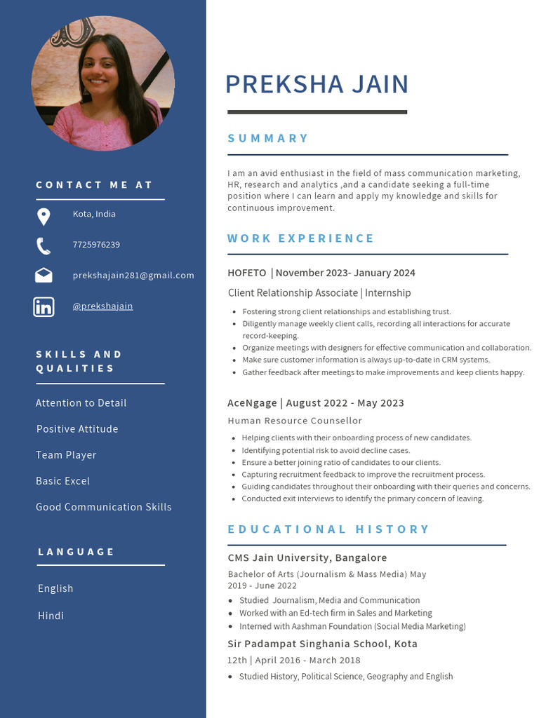 Preksha Jain Resume | PDF | Marketing | Communication