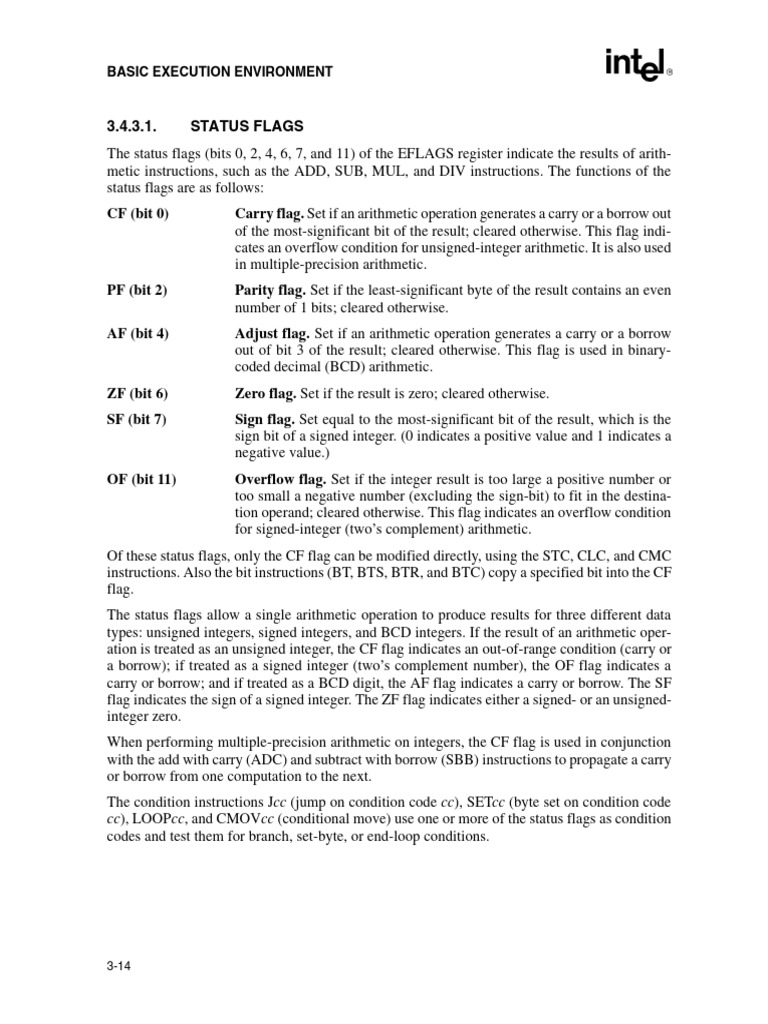 IA32 Status Flags | Download Free PDF | Integer (Computer Science) | Binary Coded Decimal