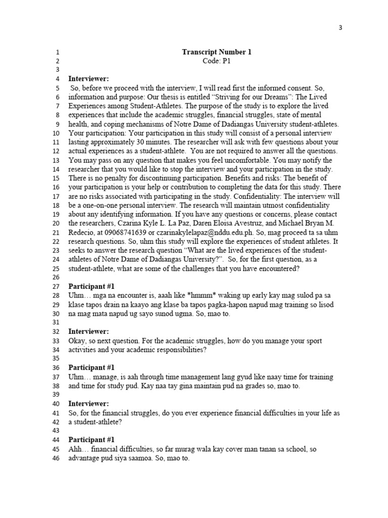 Transcripts With Line Numbers 2 PDF Psychological Concepts