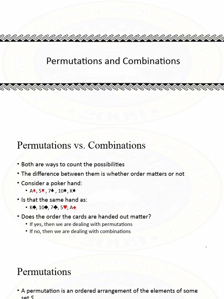 1.1 Permutations and Combinations V1.0 1 | PDF | Mathematical Concepts | Combinatorics