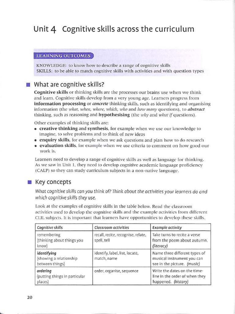 TKT - Cognitive Skills | PDF