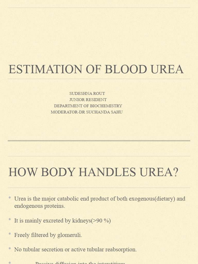 Blood Urea Estimation Final Berthelot Method | PDF | Urea | Kidney