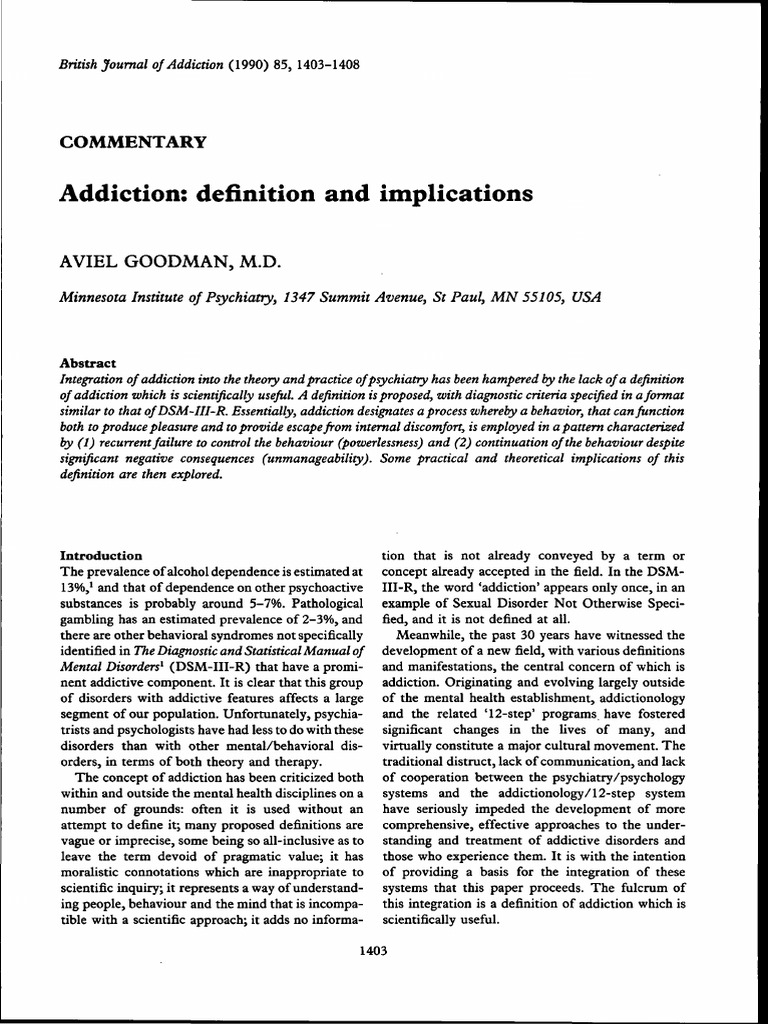 British Journal of Addiction - November 1990 - GOODMAN - Addiction ...