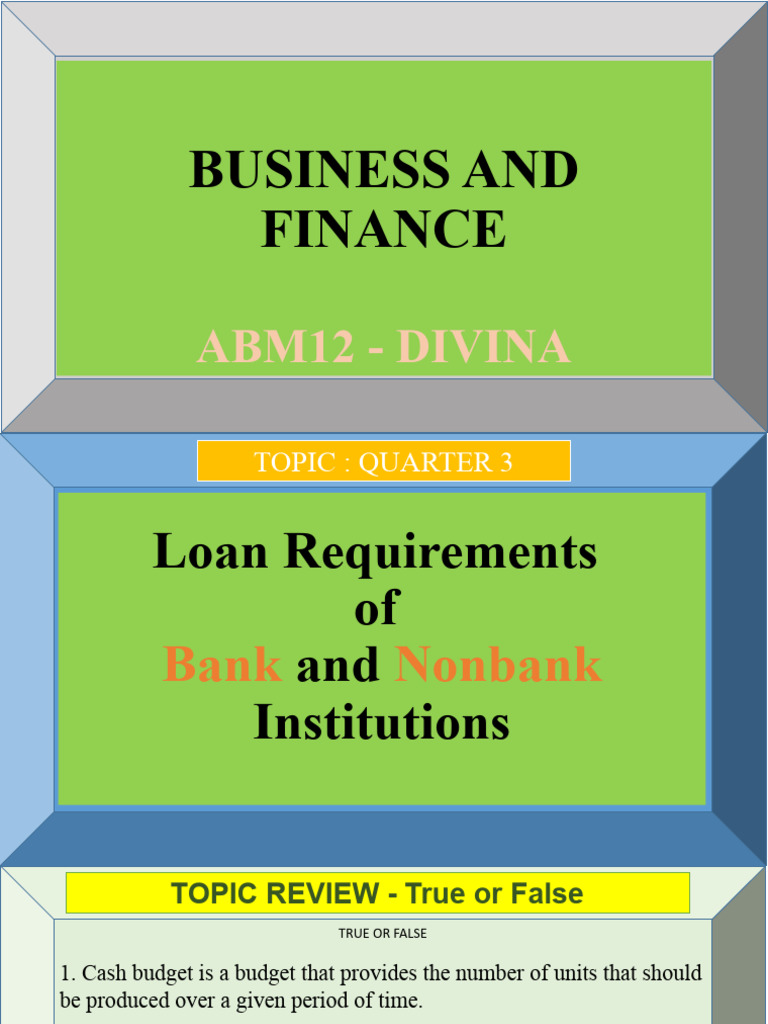 Business-Finance Q3 W5 D1-D5 PPT | PDF | Non Bank Financial Institution | Securities (Finance)