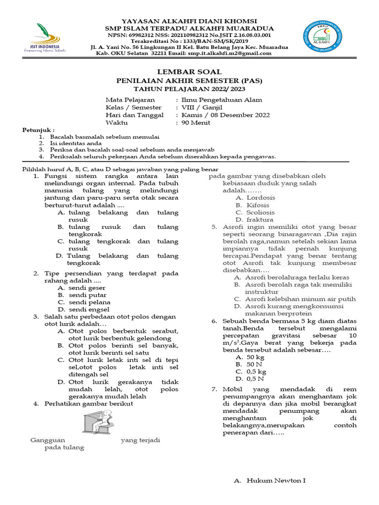 Lembar Soal Ipa Kelas Viii | PDF
