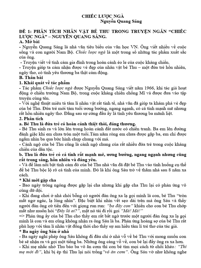 CHIẾC LƯỢC NGÀ | PDF