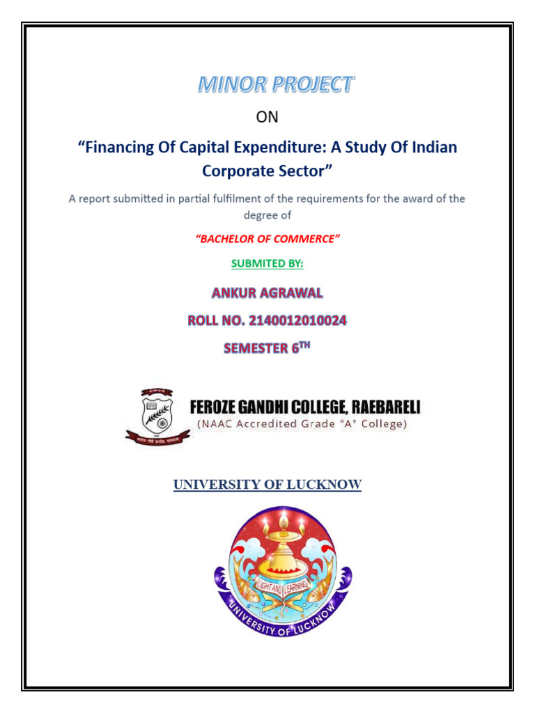 Financing Capital Expenditure in India | PDF | Investing | Capital (Economics)