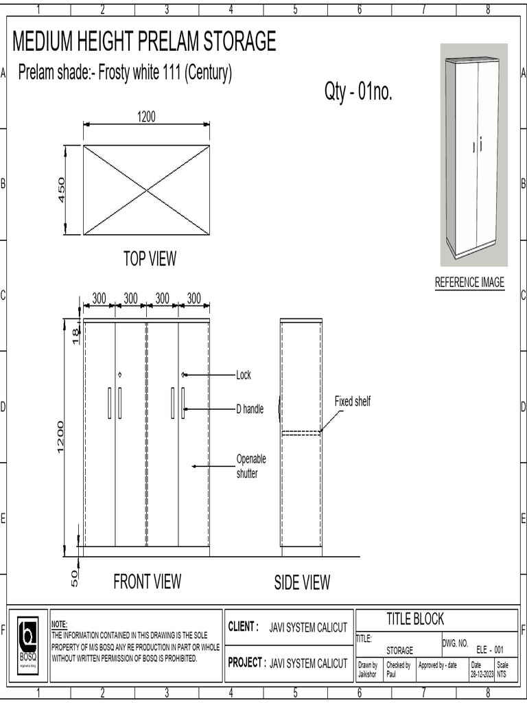 Prelam Storage Shop Drawing - R0 | PDF