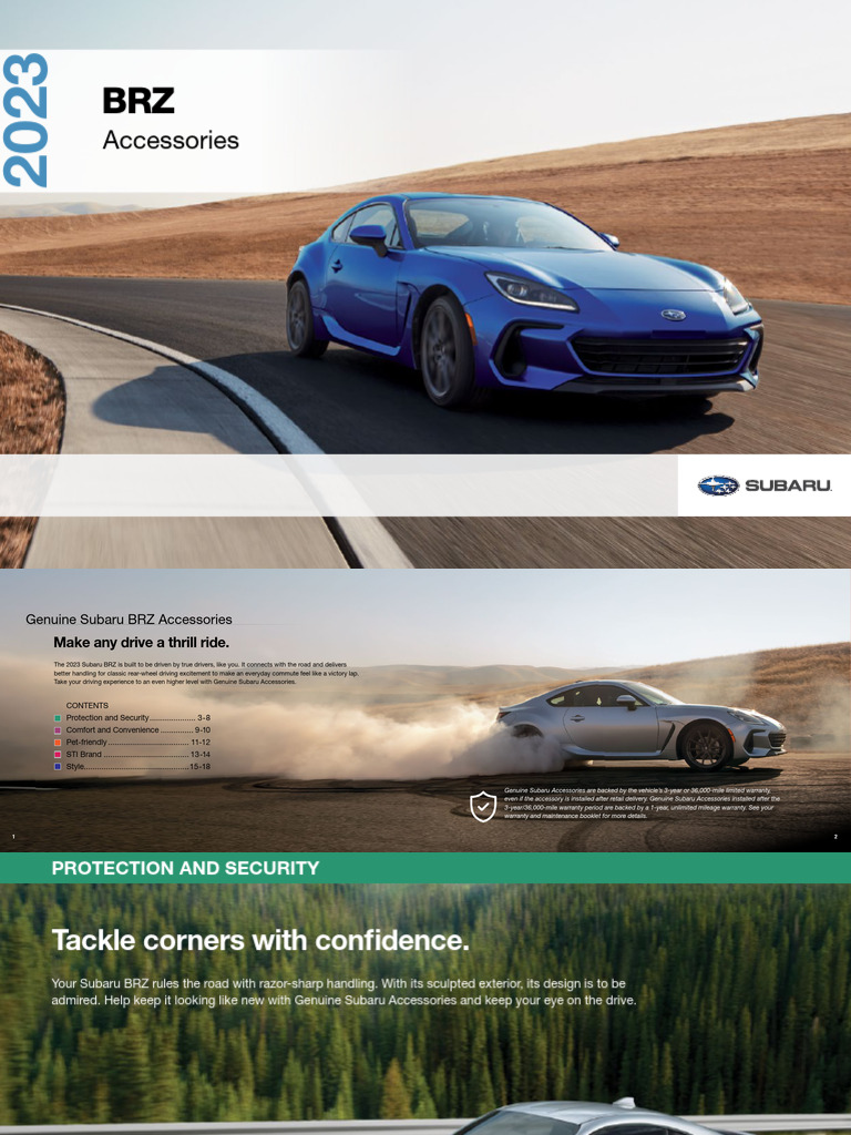 MY23 BRZ Accessories Brochure 011923 | PDF | Seat Belt | Vehicles